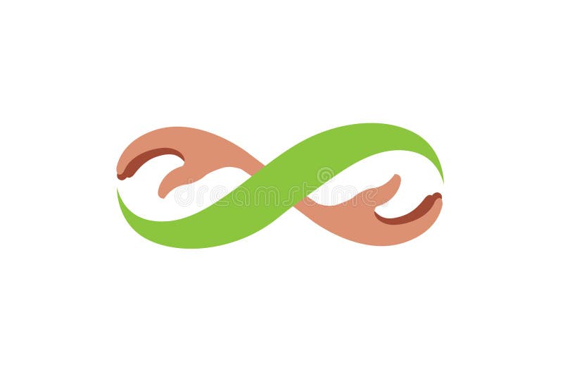 Creative Abstract Infinity Hands Leaf Symbol Logo Stock Vector ...