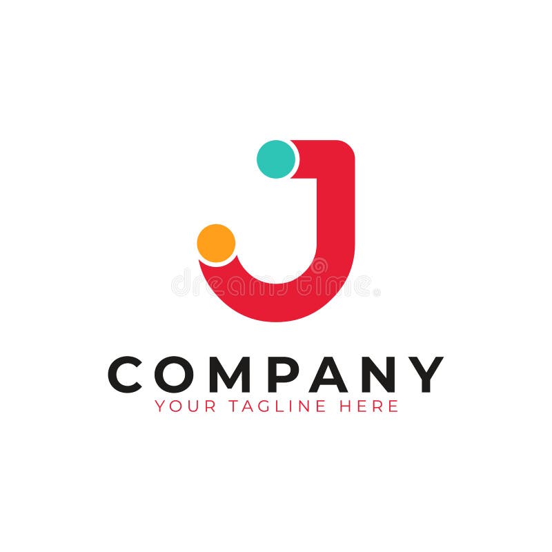 Creative Abstract Initial Letter J Logo. Colorful Rounded Line with ...