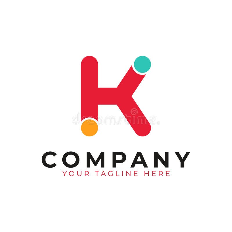Creative Abstract Initial Letter K Logo. Colorful Rounded Line with ...