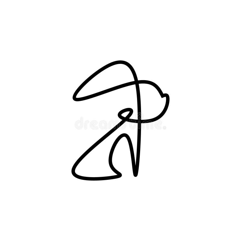 Abstract Line Art Rabbit Logo Design Stock Vector - Illustration of ...