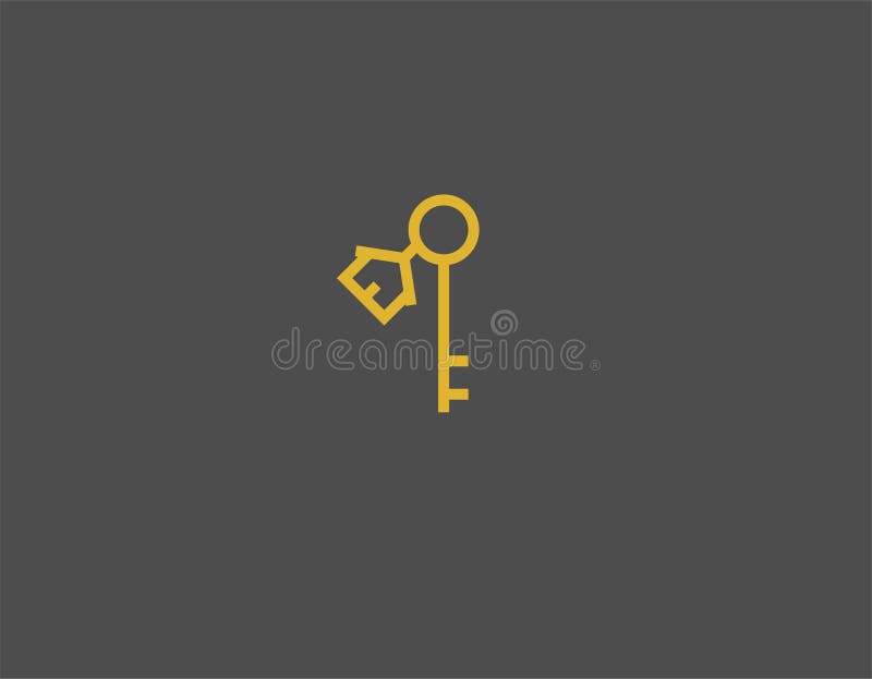 Creative Abstract Linear Logo Icon Keys and Keychain House Stock Vector ...