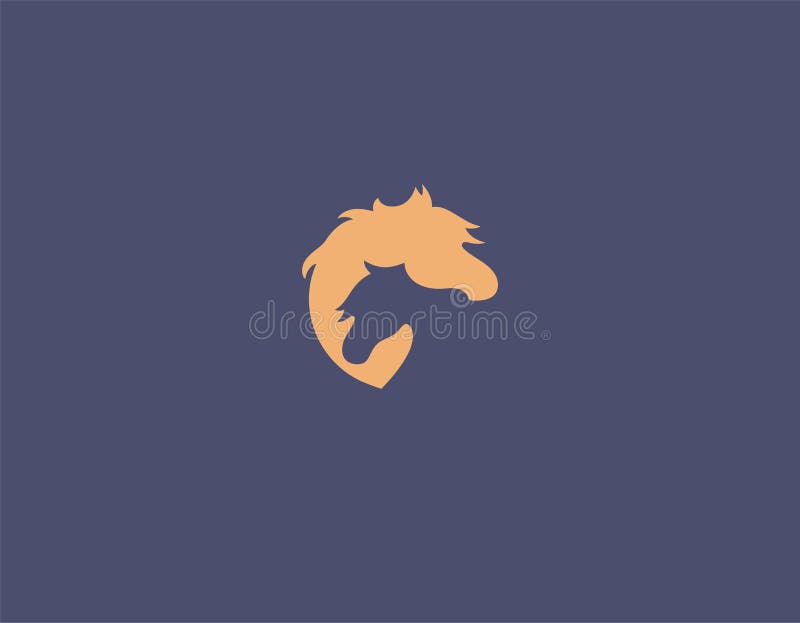 Creative Abstract Logo Icon Horse and Foal Silhouette Stock ...