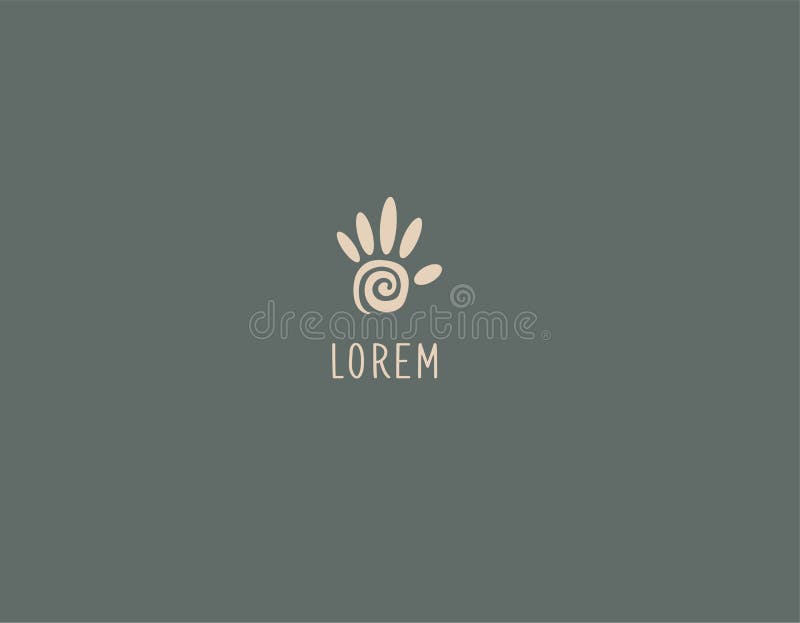 Creative Abstract Logo Icon of Human Hand and Spiral instead of Palm ...