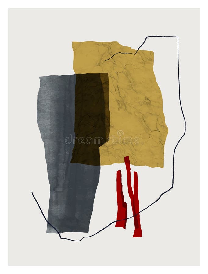 Abstract Minimalist Digital Illustration for Wall Decoration, Postcard ...