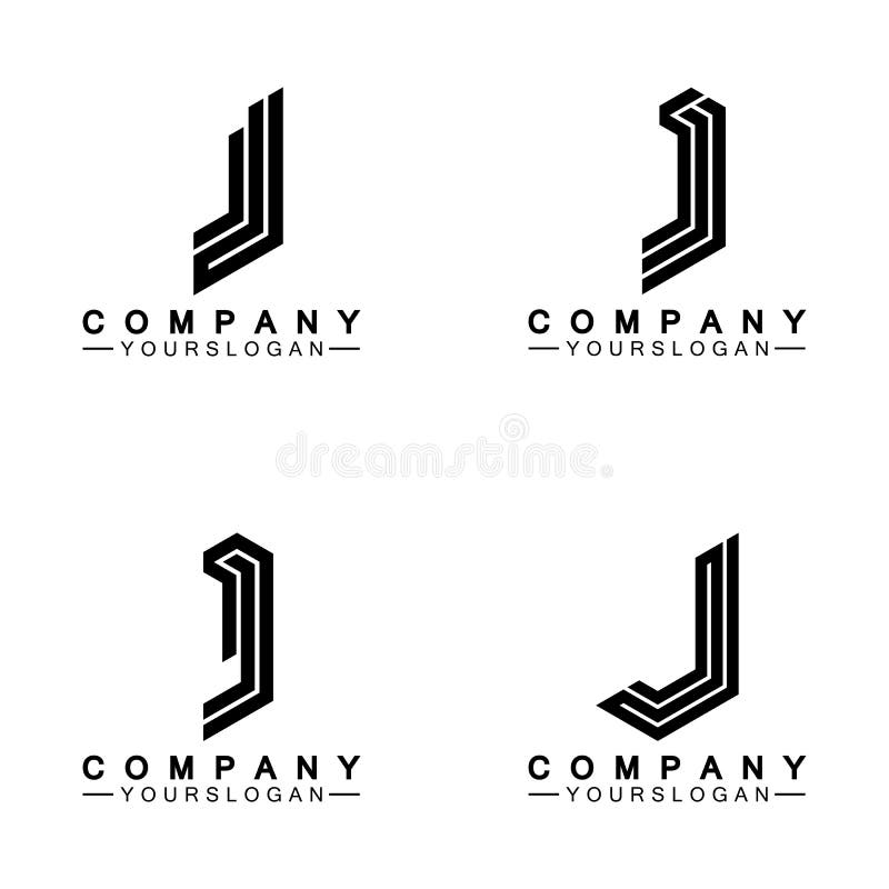 Creative Abstract Monogram Letter J Logo Icon Design Stock Vector ...