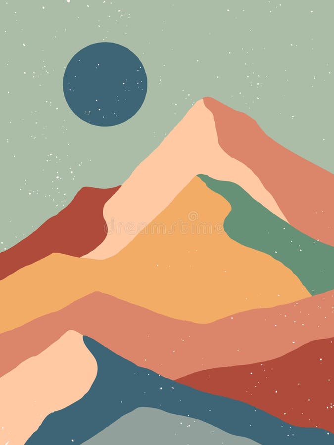 Creative Abstract Mountain Landscape.Mountain Range Background Stock ...
