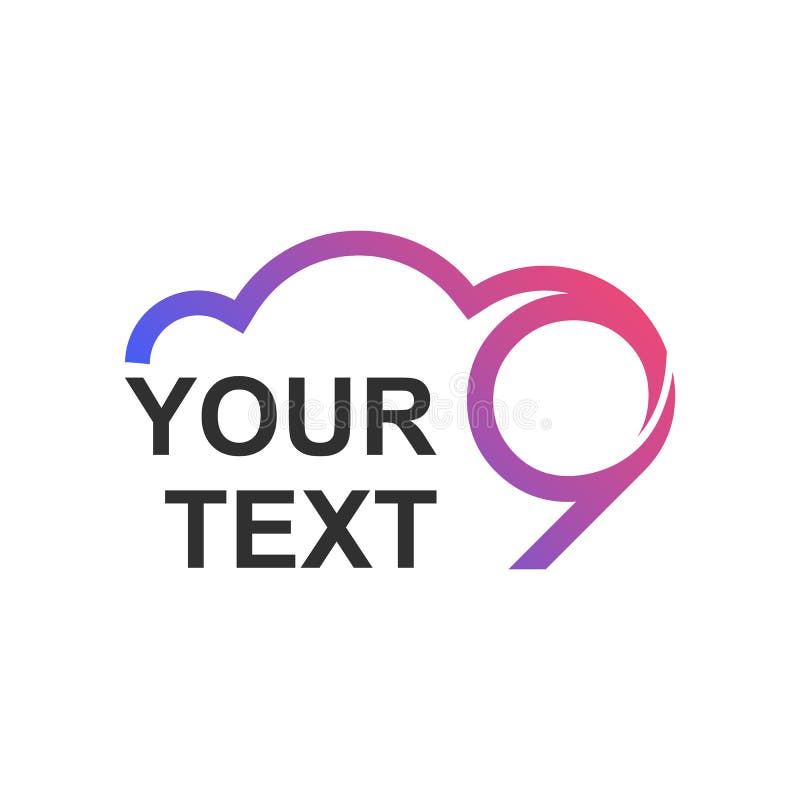 Creative Abstract Number Nine Cloud Vector Logo Design Template Stock Vector - Illustration of ...