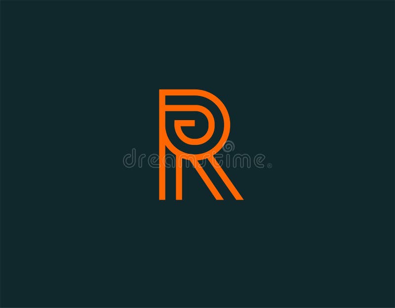 Abstract Orange Linear Logo Icon Letter R For Your Company Stock Vector ...