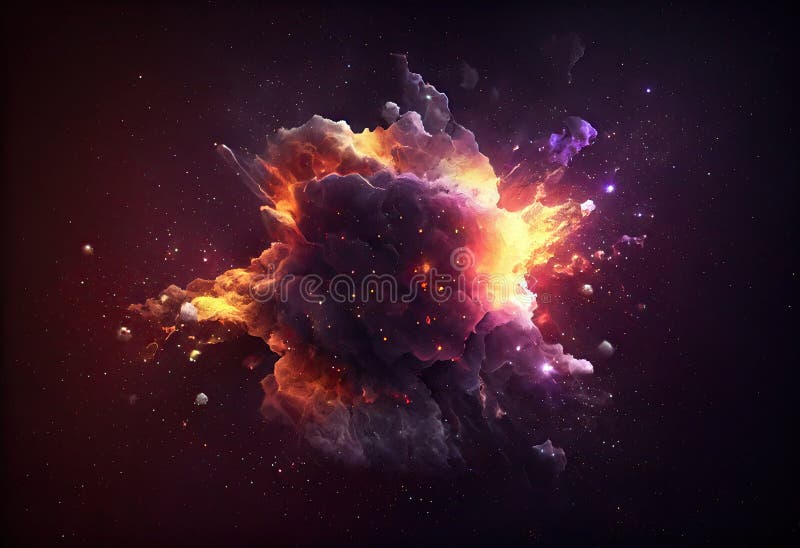 Creative Abstract Particles Background. Space Nebula Start Burst ...