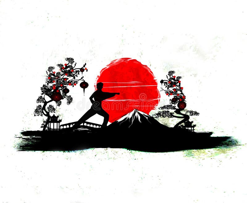 Creative Abstract Illustration of Karate Fighter Stock Vector ...