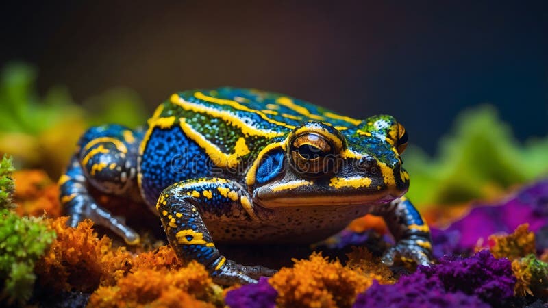 Creative Abstract Representation of an African Clawed Toad in Vibrant ...
