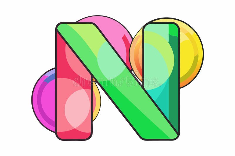 Creative Abstract Representation of the Letter N with Overlapping ...