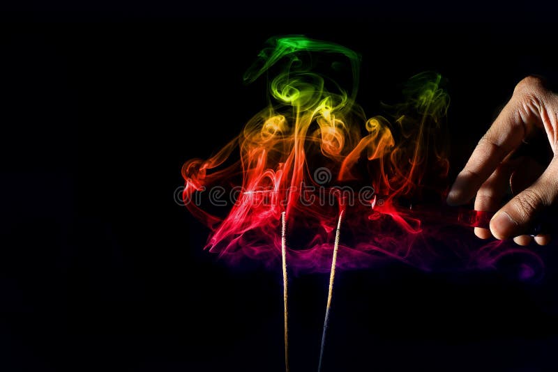 Creative Abstract Smoke Photography with Color Gradient from Incense ...