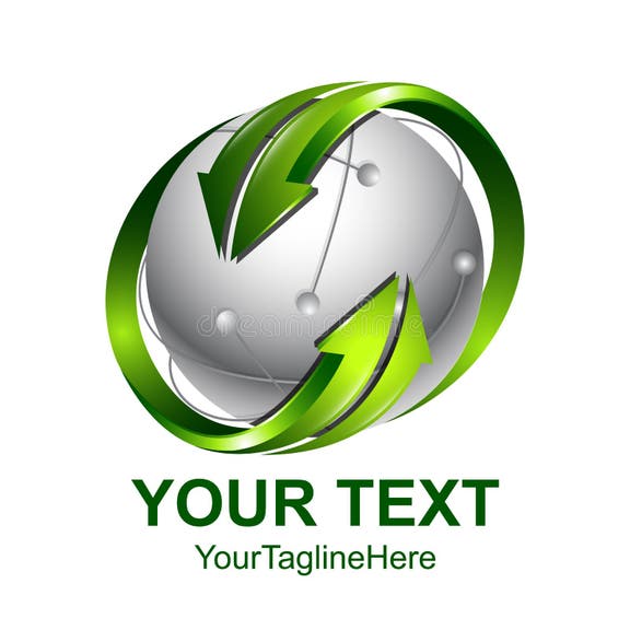 Creative Abstract Sphere 3d Orbits Arrow Vector Logo Design Temp Stock ...