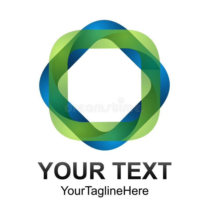 Abstract 3d Square Logo Design, Corner Geometric Shape, Symmetric ...