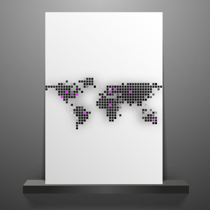 Creative Abstract Square Shape Formed World Map. Stock Vector ...