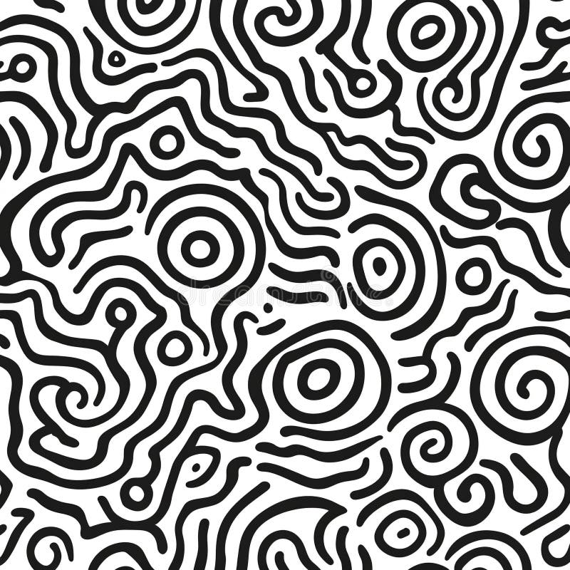 Creative Abstract Squiggle Style Drawing Background Stock Illustration ...