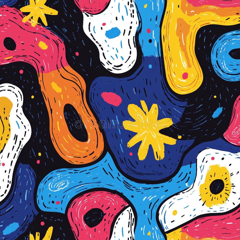 Creative Abstract Squiggle Style Drawing Background Stock Illustration ...