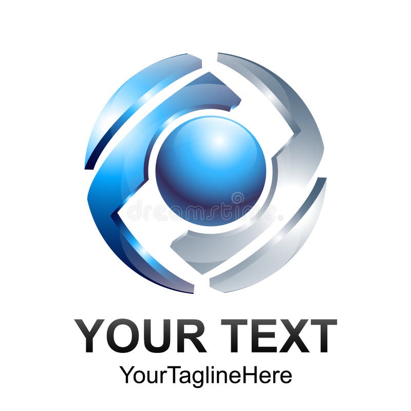 3D Abstract Technology Sphere Logo Concept Design. Symbol Graphic ...