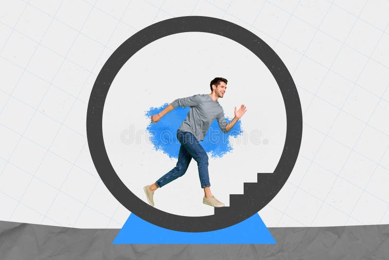 Creative Abstract Template Collage of Depressed Trapped Young Man ...