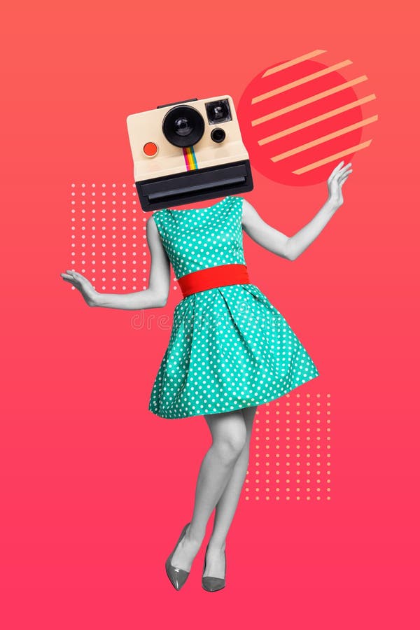 Creative Abstract Template Graphics Collage Image of Charming Funny ...