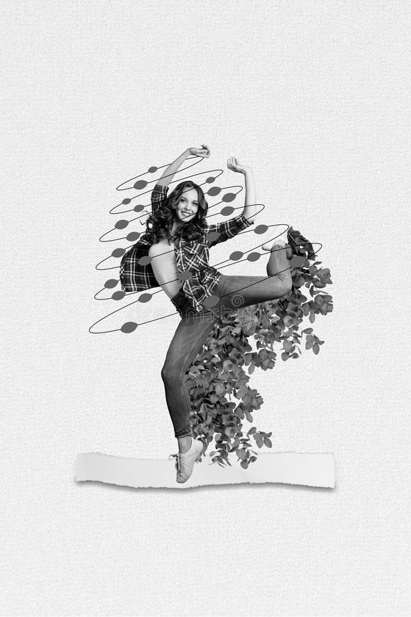 Creative Abstract Template Graphics Collage Image of Charming Lady ...