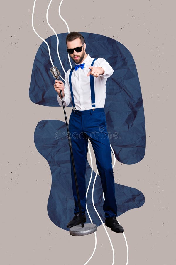 Creative Abstract Template Graphics Collage Image of Cool Confident Guy ...