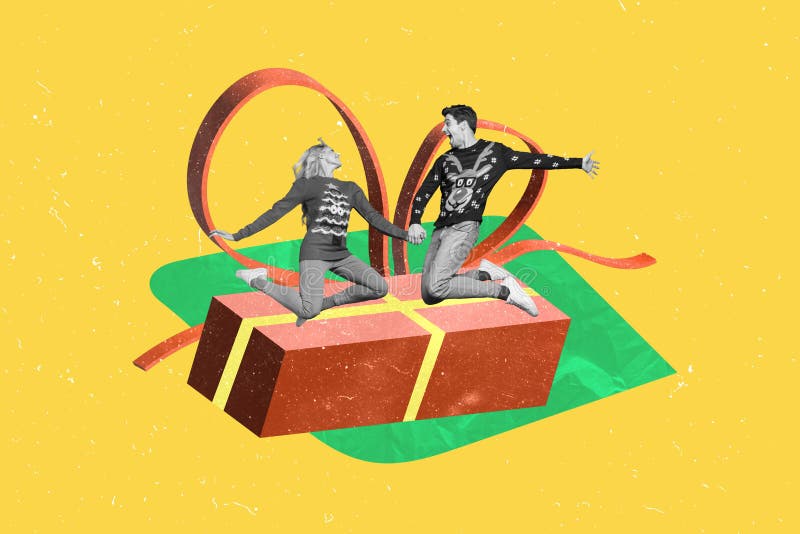 Creative Abstract Template Graphics Collage Image of Excited Funny Lady ...