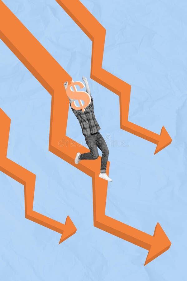 Creative Abstract Template Graphics Collage Image of Guy Dollar instead ...