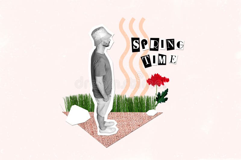 Creative Abstract Template Graphics Collage Image of Guy Walking Spring ... Creative Abstract Template Graphics Collage Image of Guy Walking Spring ...