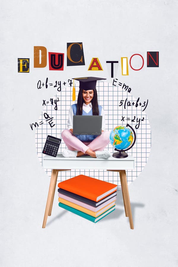 Creative Abstract Template Graphics Collage Image of Smiling Lady ...