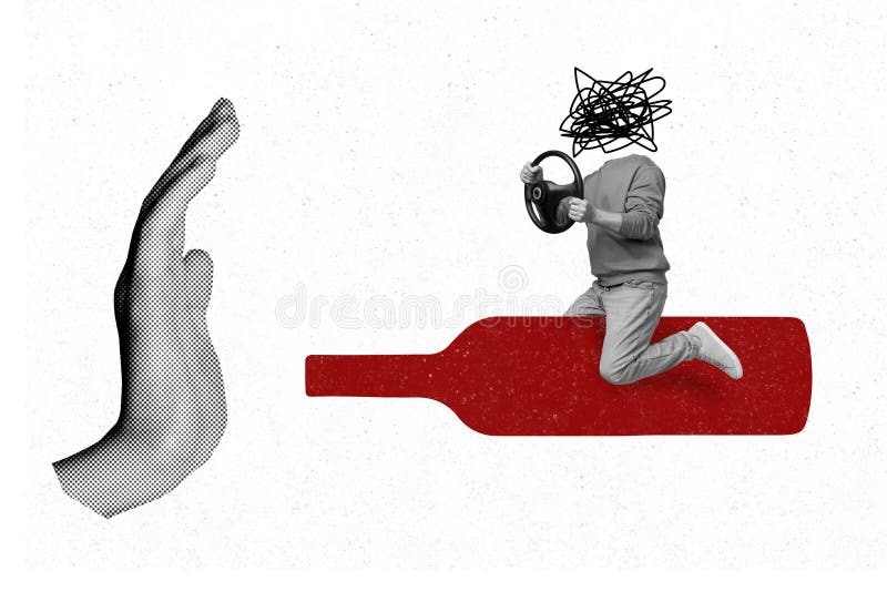 Stop Alcoholic Beverages. Silhouette of Bottle for Alcohol. Vector ...