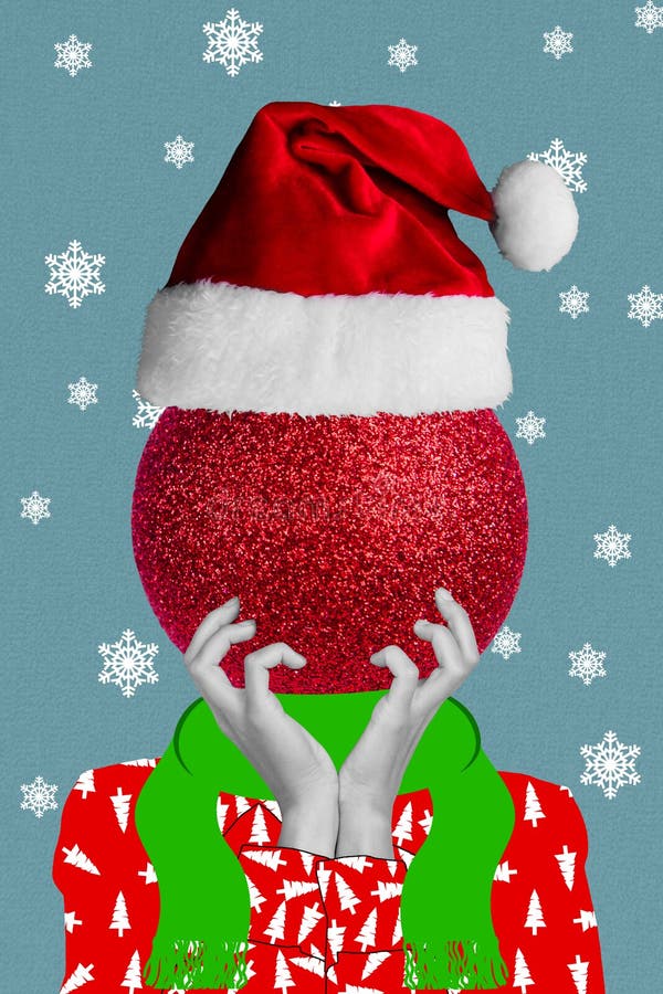 Creative Abstract Template Graphics Image of Funny Funky Person X-mas ...