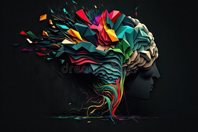 Digital Brain with Binary Code and Neural Network Stock Image - Image ...