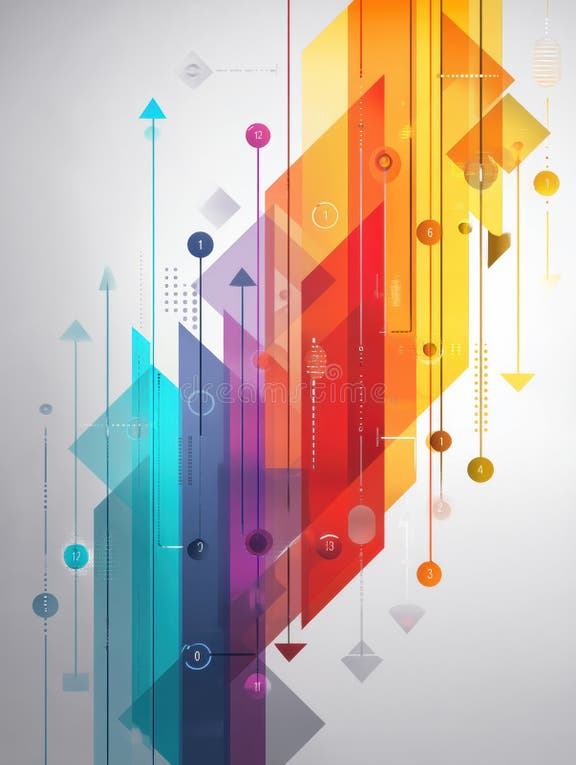 Creative Abstract Timeline Infographic Featuring Arrows and Markers on ...