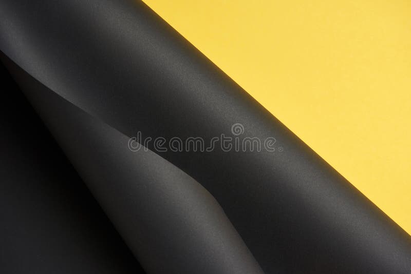 Creative Abstract Yellow and Black Paper Stock Photo - Image of ...