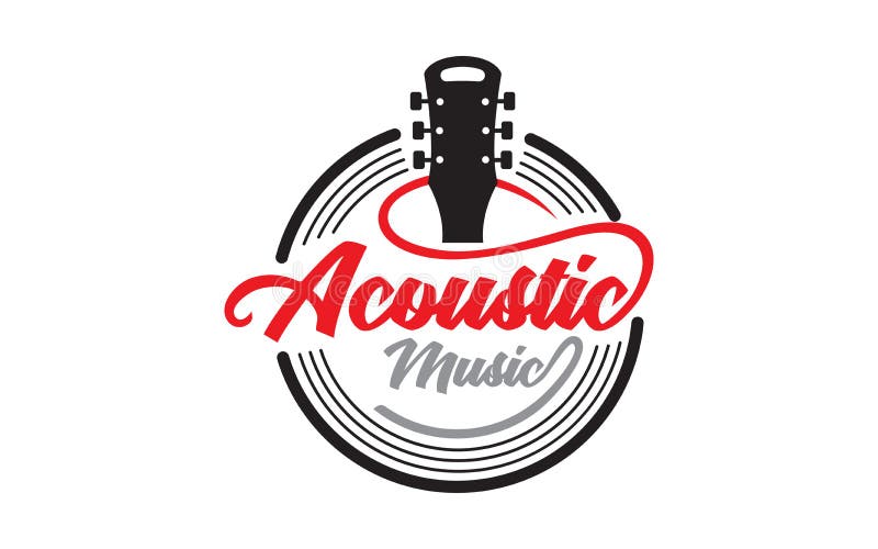 Creative of Acoustic Guitar Music Logo Design Stock Vector ...