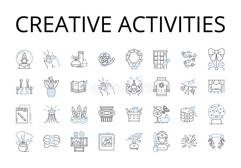 Creative Activities Line Icons Collection. Artistic Expression ...