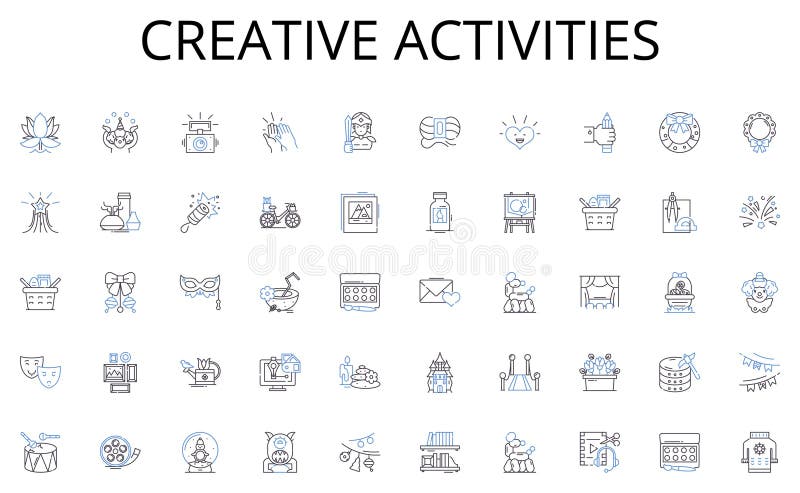 Creative Activities Line Icons Collection. Scanning, Automation ...