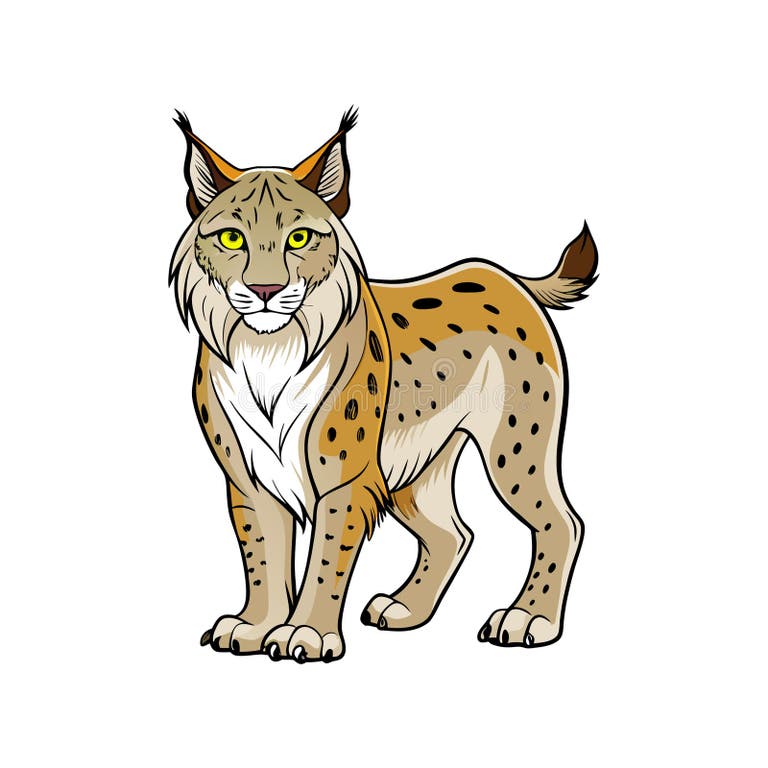 Creative Lynx Coloring Activity for Kids Stock Image - Illustration of ...