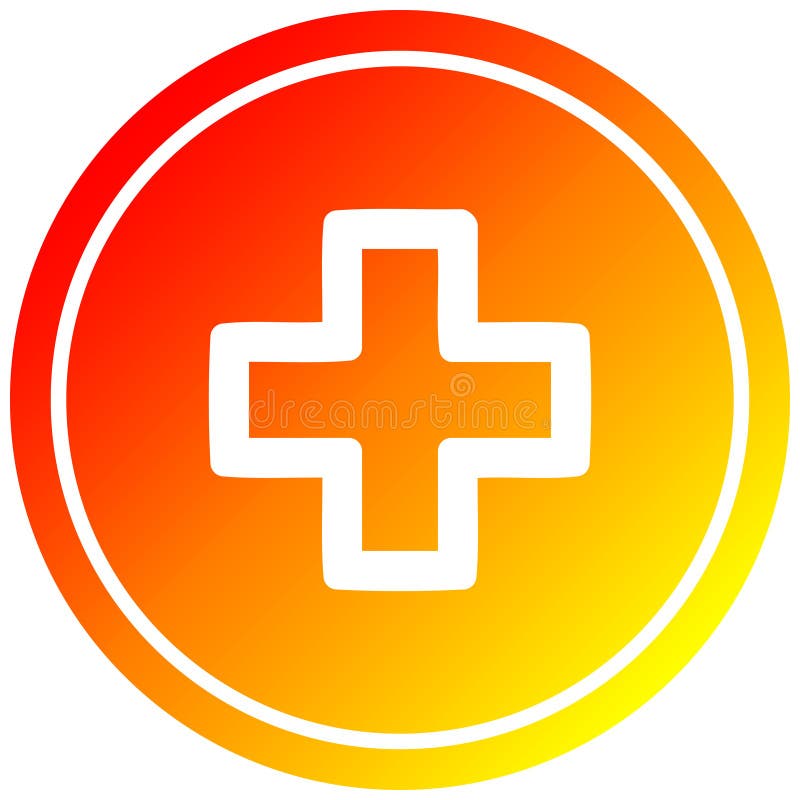 A Creative Addition Symbol Circular in Hot Gradient Spectrum Stock ...