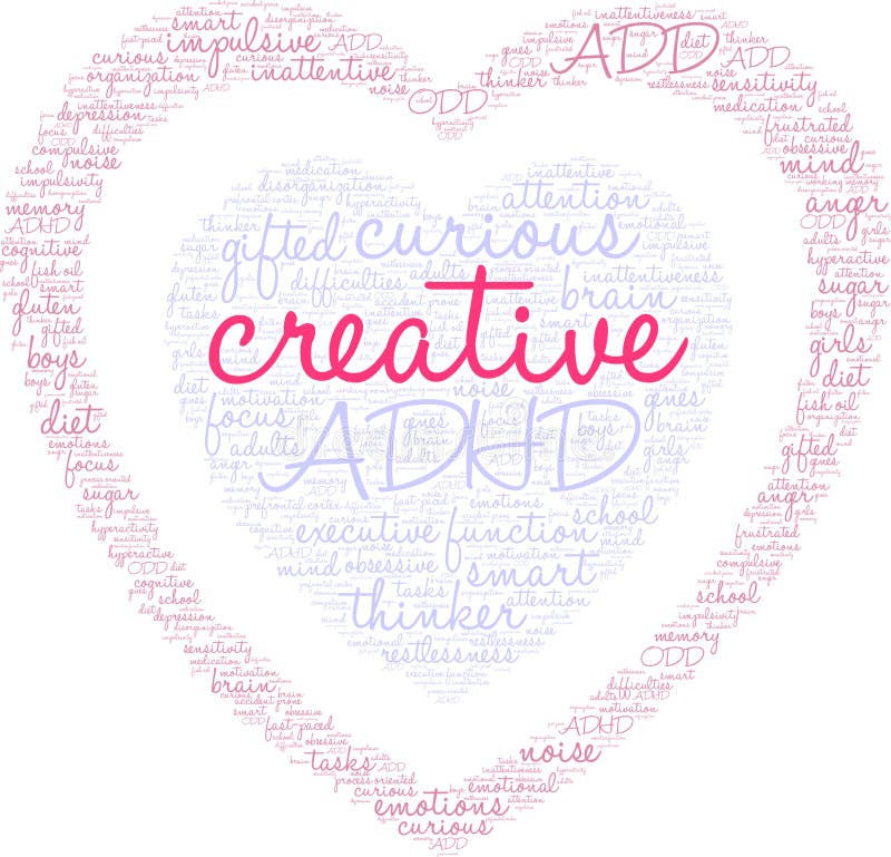 Creative Word Cloud stock illustration. Illustration of hyperactive ...