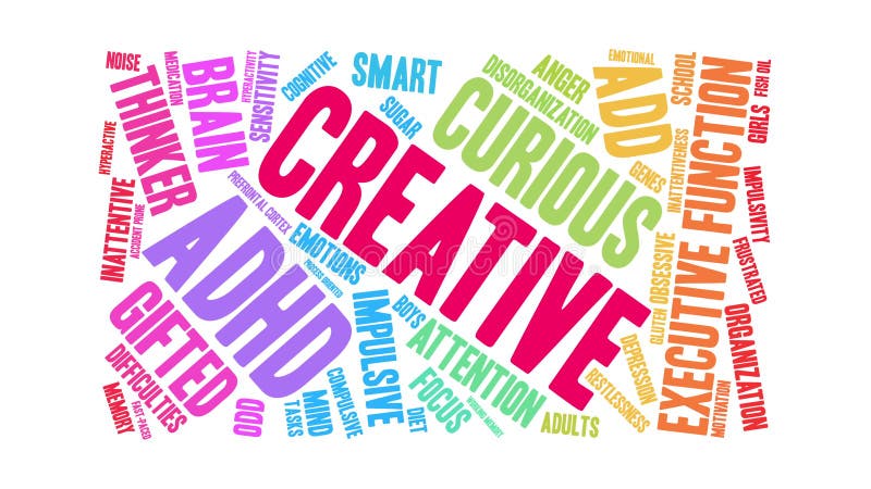 Creative Word Cloud stock video. Video of hyperactivity - 125408179