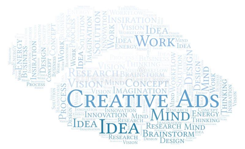 Creative Ads Word Cloud, Made with Text only. Stock Illustration ...