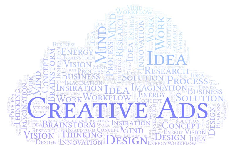 Creative Ads Word Cloud, Made with Text only. Stock Illustration ...