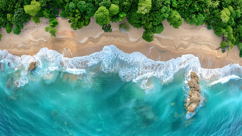 Creative Aerial Panoramic View. the Waves of River and Sea Water Meet ...