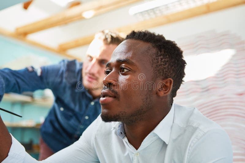 Creative African Painter at the Easel Stock Image - Image of sciences ...