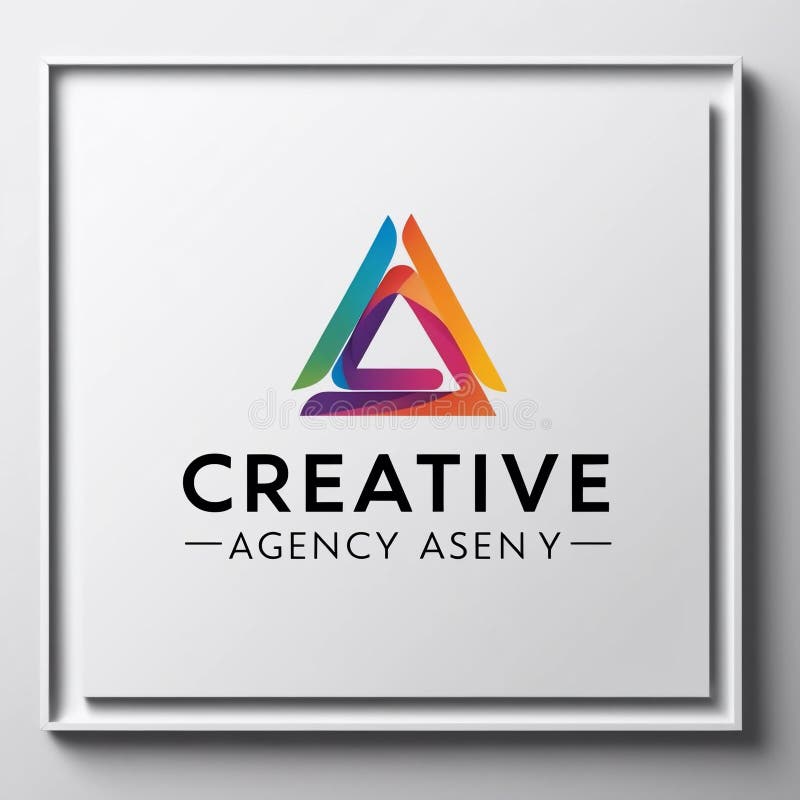 Creative Agency Logo Design with Abstract Triangle Shape Stock ...