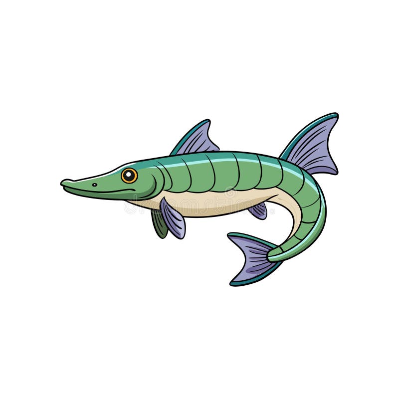 Creative Alligator Gar Coloring Animal Design Stock Image ...