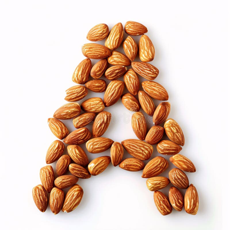 Creative Almonds Slice Art Forming the Letter a Stock Illustration ...